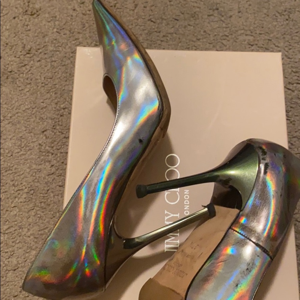 Jimmy Choo Mirror Romy Love 100 Pumps - Gem
